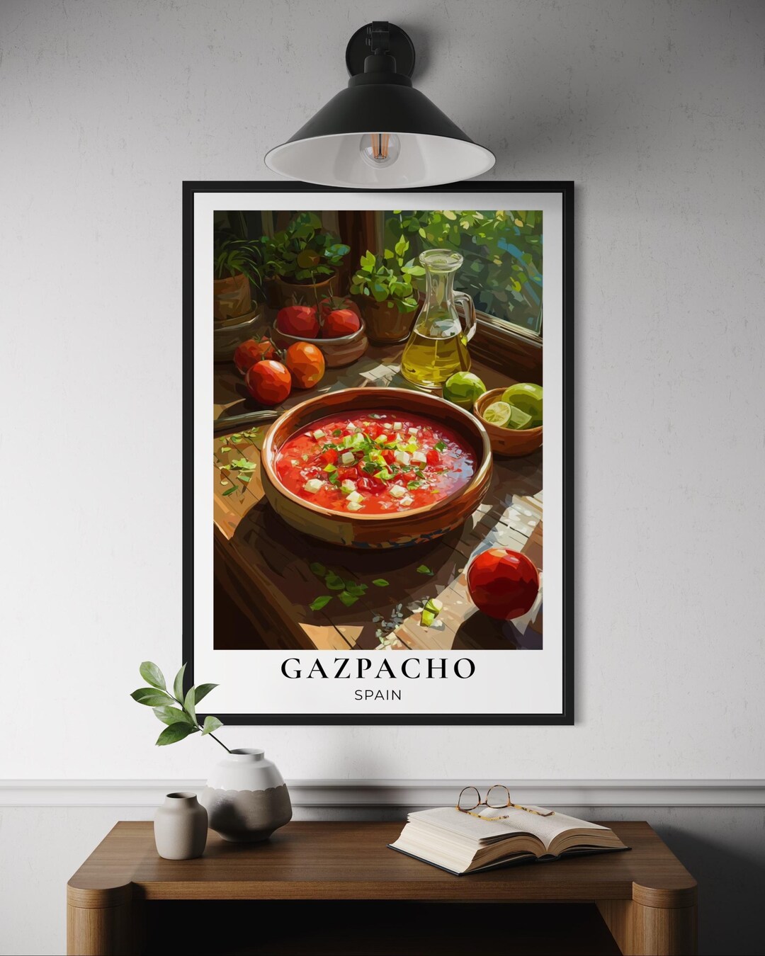Gazpacho Spanish Food Poster - Traditional Cold Tomato Soup Wall Art ...
