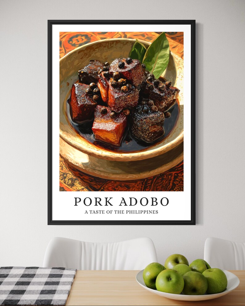 Pork Adobo Filipino Food Art Print – Philippines Cuisine Illustration ...