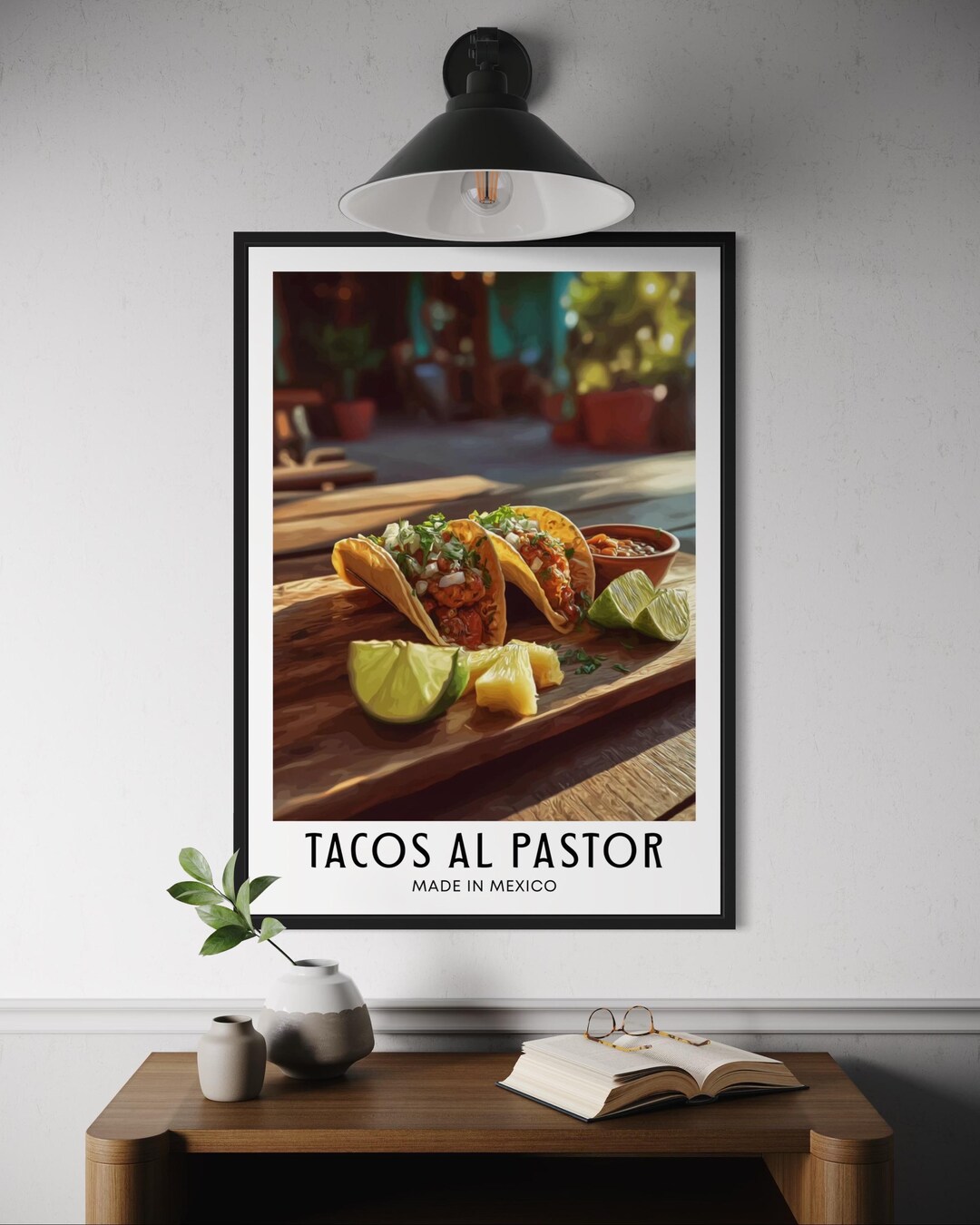 Tacos Al Pastor Mexican Street Food Poster - Pineapple Pork Dish Wall ...
