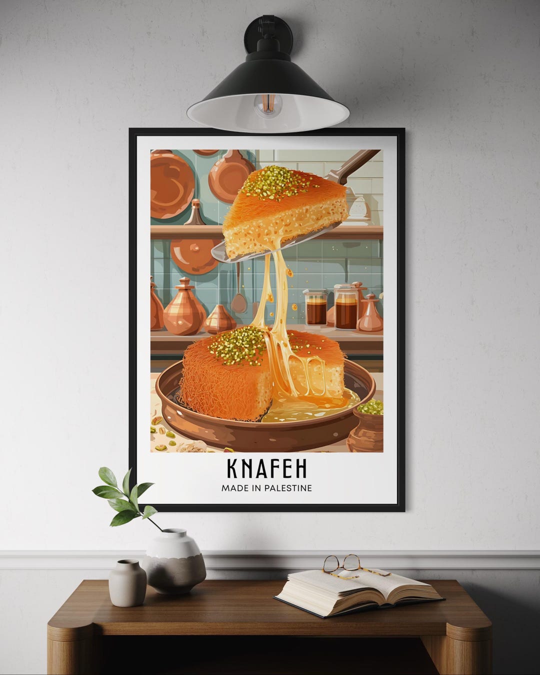 Knafeh Poster – Traditional Palestinian Dessert Wall Art, Middle ...