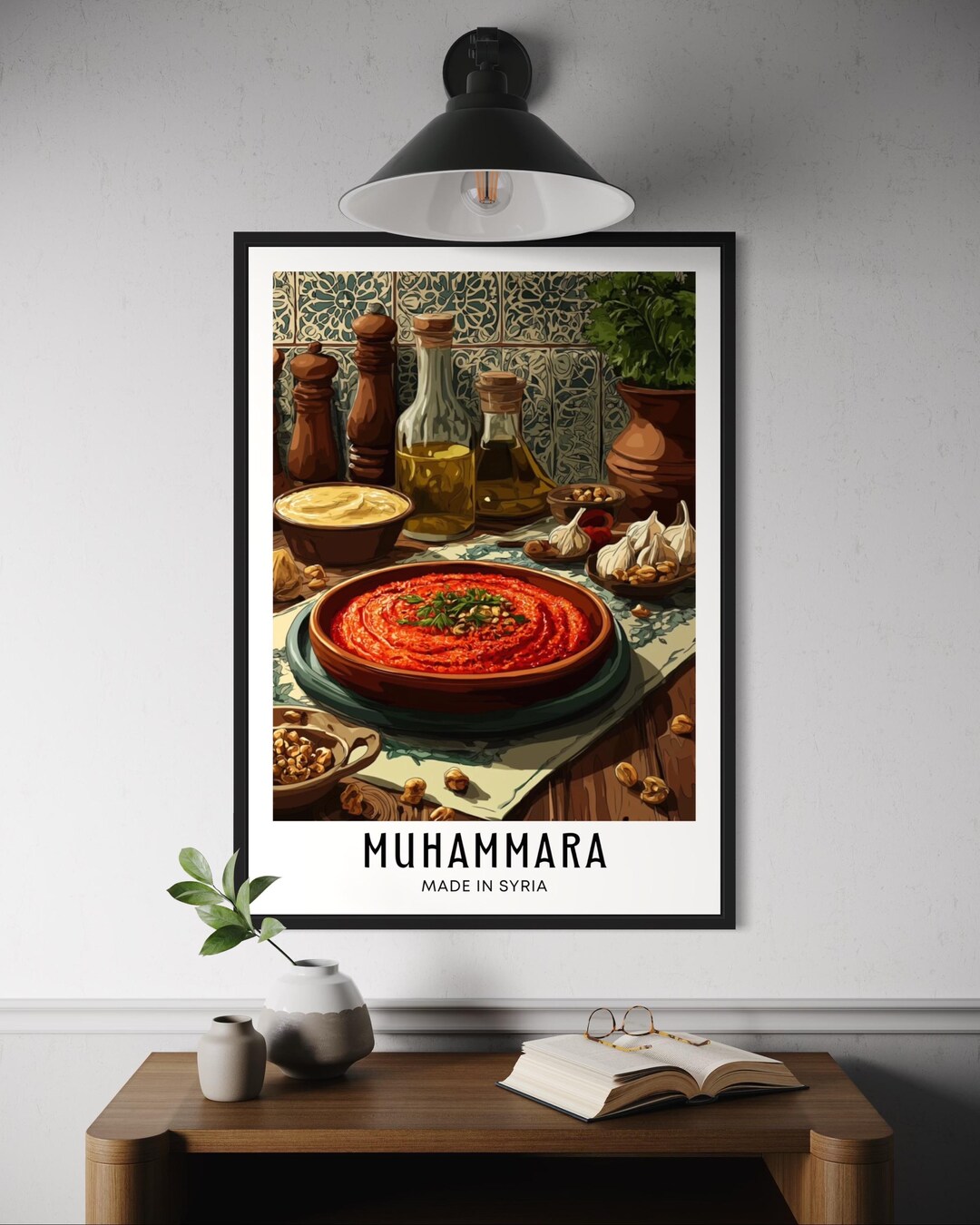 Muhammara Poster - Middle Eastern Dip Wall Art, Traditional Syrian Food ...