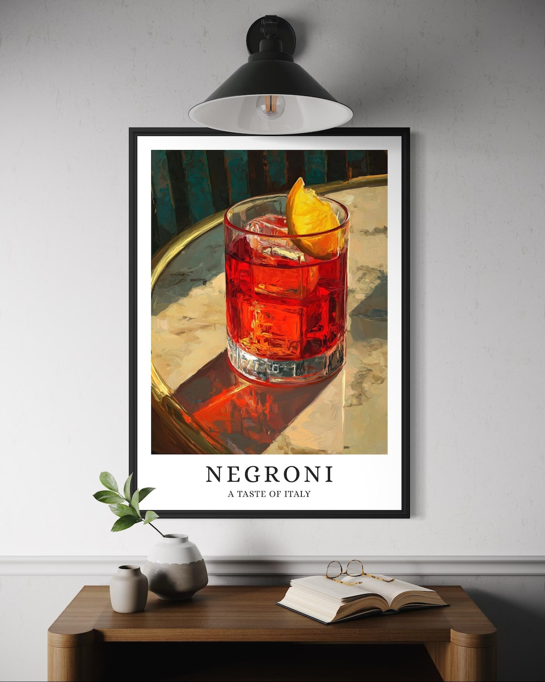 Negroni Wall Art – Italian Cocktail Print, Aperitivo Bar Decor ...