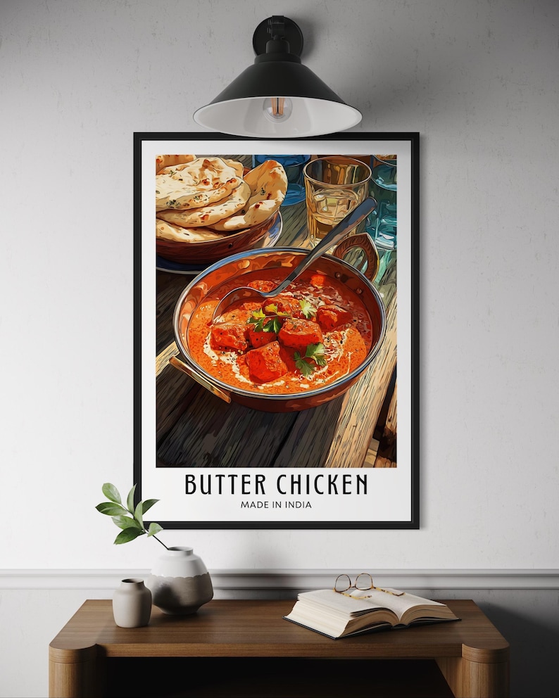 Butter Chicken Indian Food Poster - Traditional Curry Wall Art, Indian ...