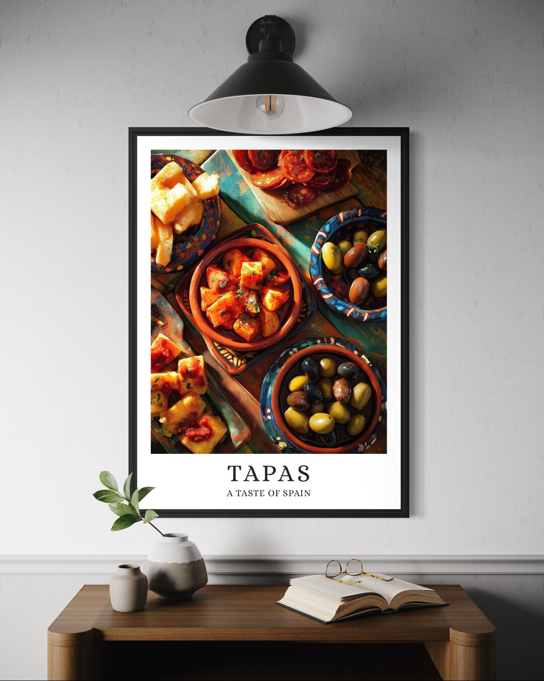 Spanish Tapas Wall Art – Painterly Food Illustration, Mediterranean ...