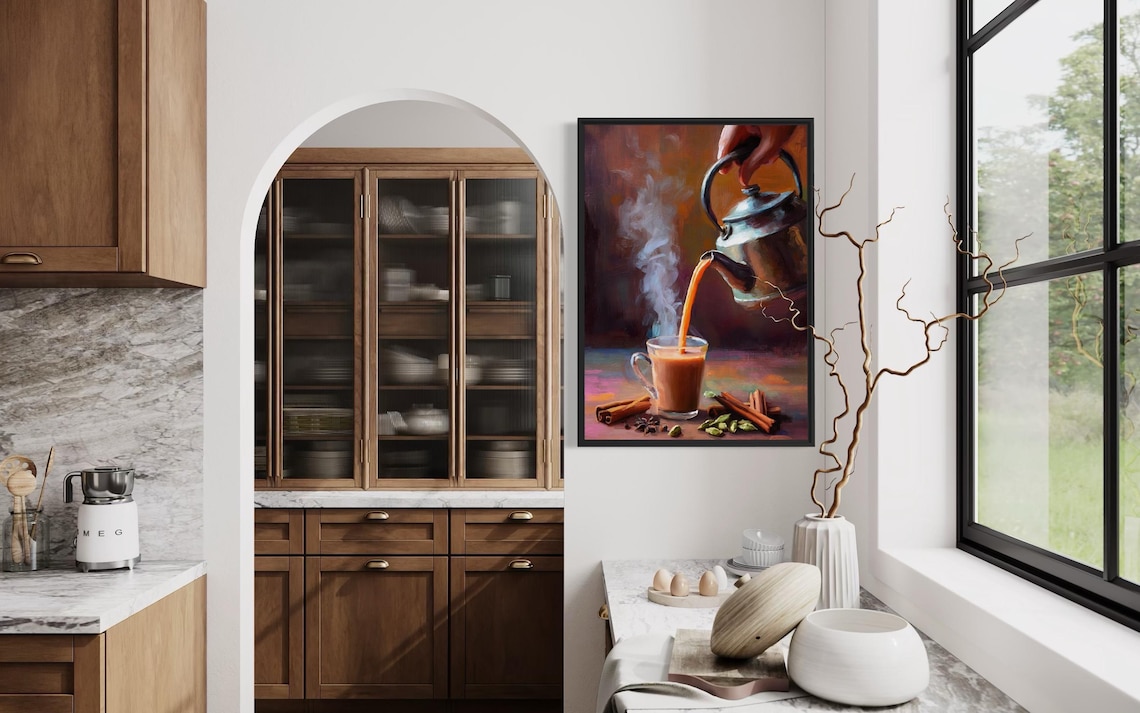 Masala Chai Poster – Indian Tea Wall Art, Painterly Food Illustration ...