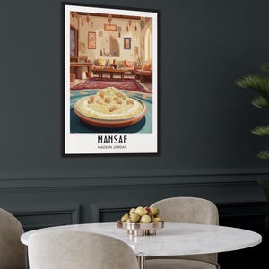 Mansaf Jordanian Dish Poster - Traditional Middle Eastern Food Wall Art ...
