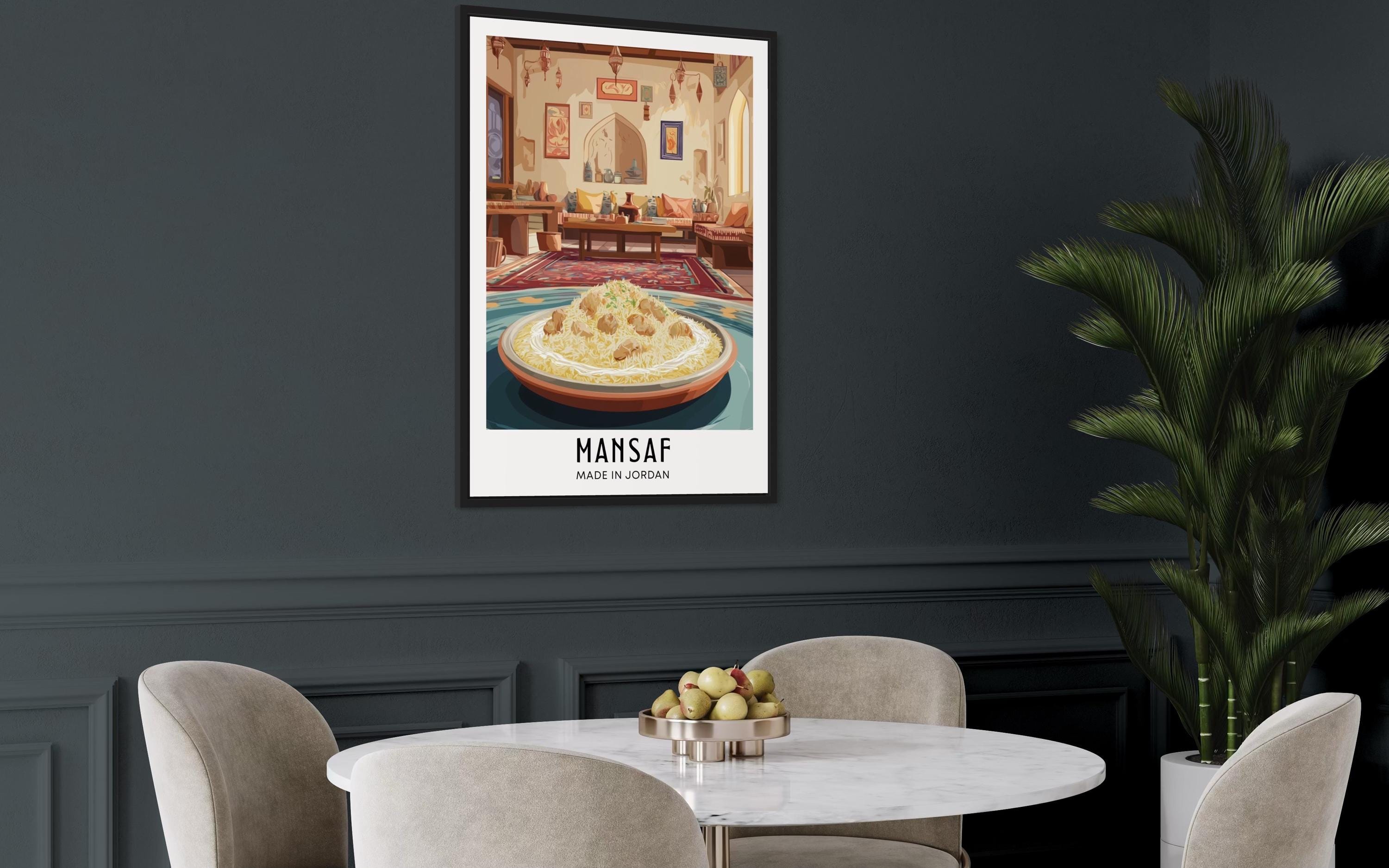 Mansaf Jordanian Dish Poster - Traditional Middle Eastern Food Wall Art ...