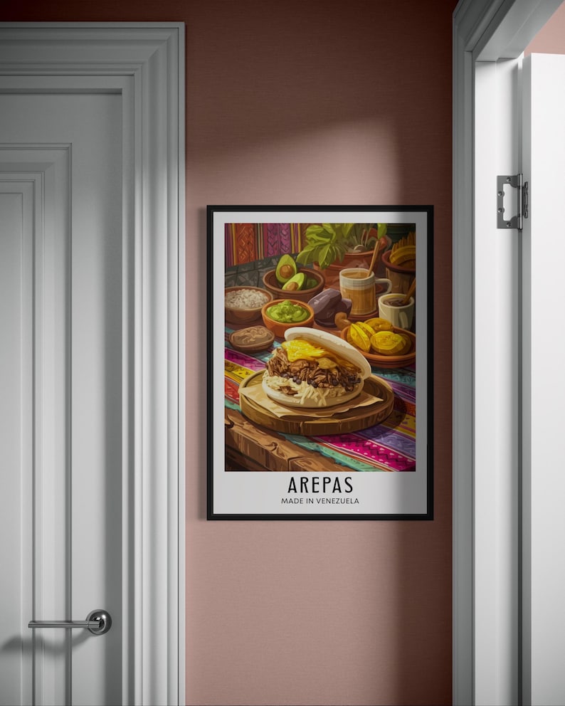 Arepas Poster - Venezuelan Food Wall Art, Colombian Food Art, Kitchen ...