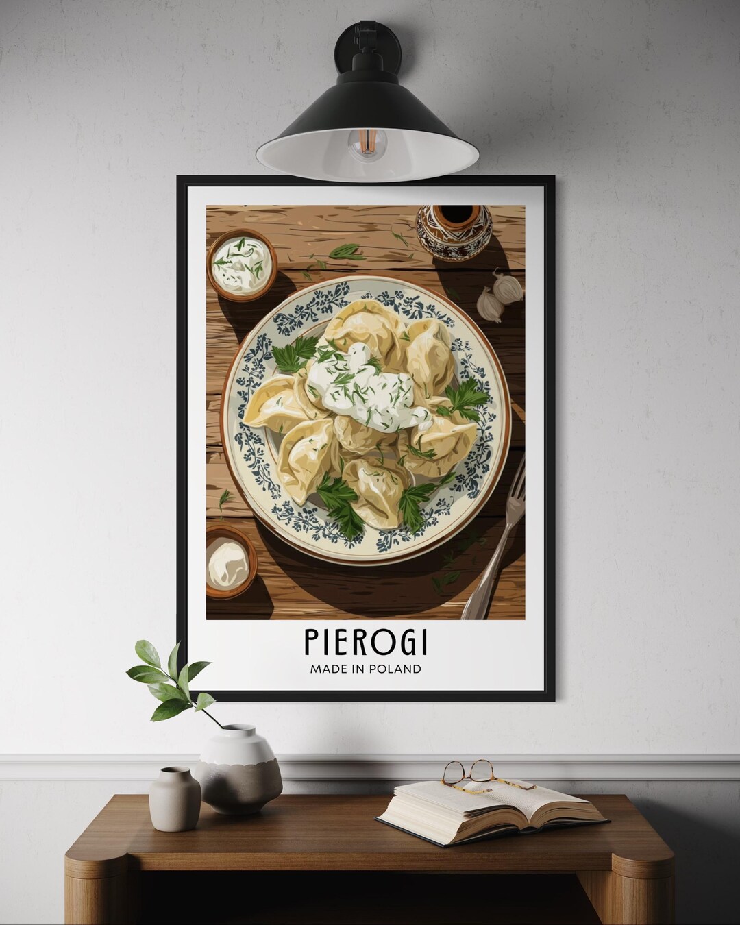 Pierogi Polish Food Poster - Poland Dumpling Illustration Wall Art ...