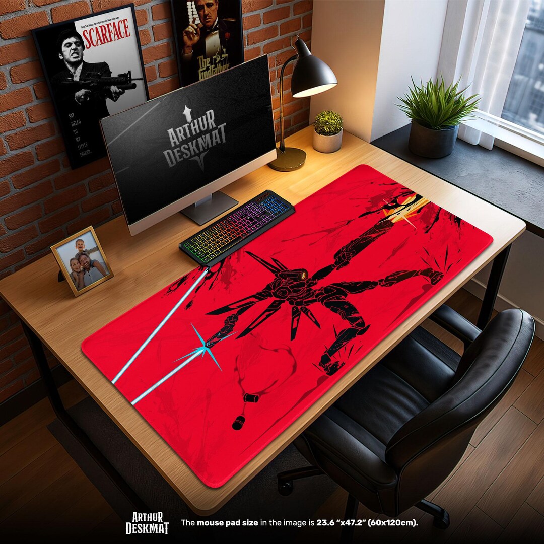 ULTRAKILL V1 Action Mouse Pad - Retro FPS Blood Red Gaming Desk Mat ...