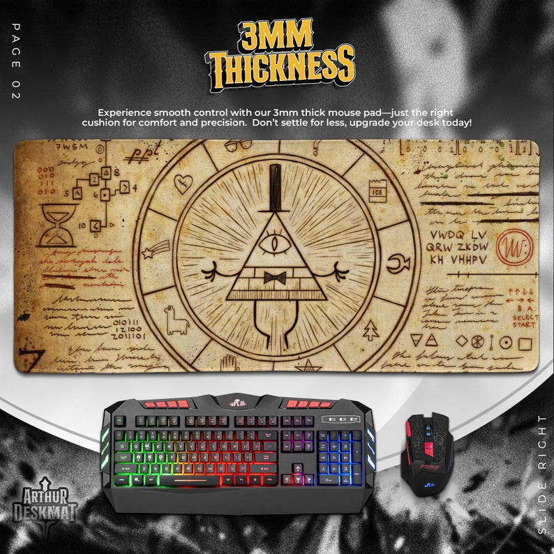 Bill Cipher Mouse Pad – Gravity Falls Mystery Wheel Desk Mat - Etsy