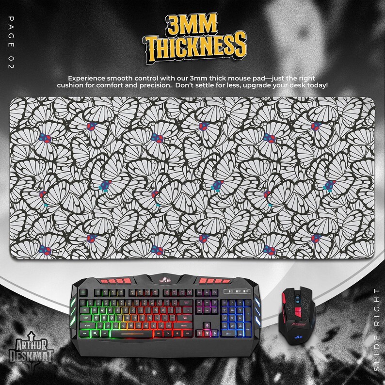 Butterfree Pokemon Mouse Pad - Butterfly Pattern Desk Mat, Kawaii Anime ...