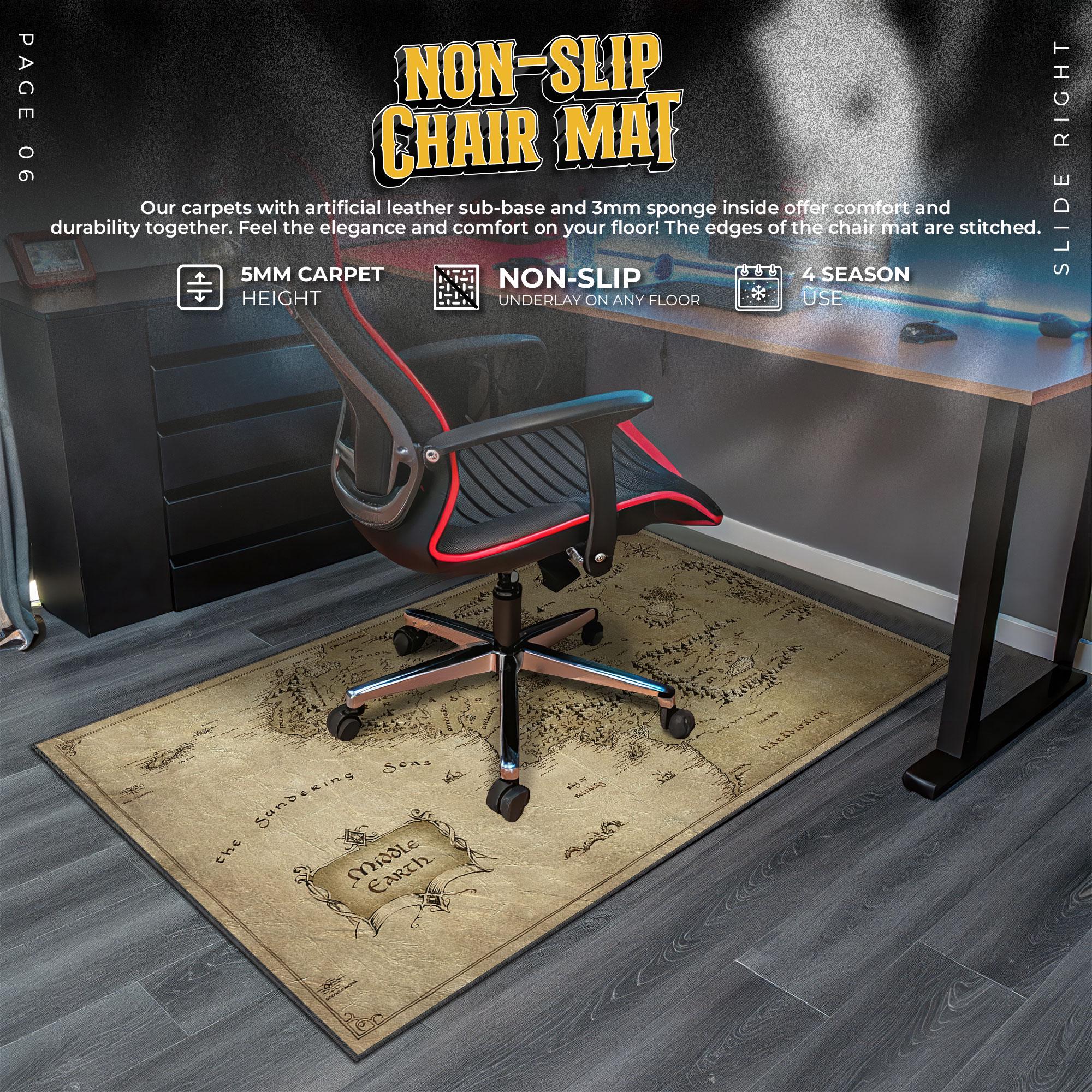 Middle Earth Map Mouse Pad – Lord of the Rings Vintage Fantasy Desk Mat ...