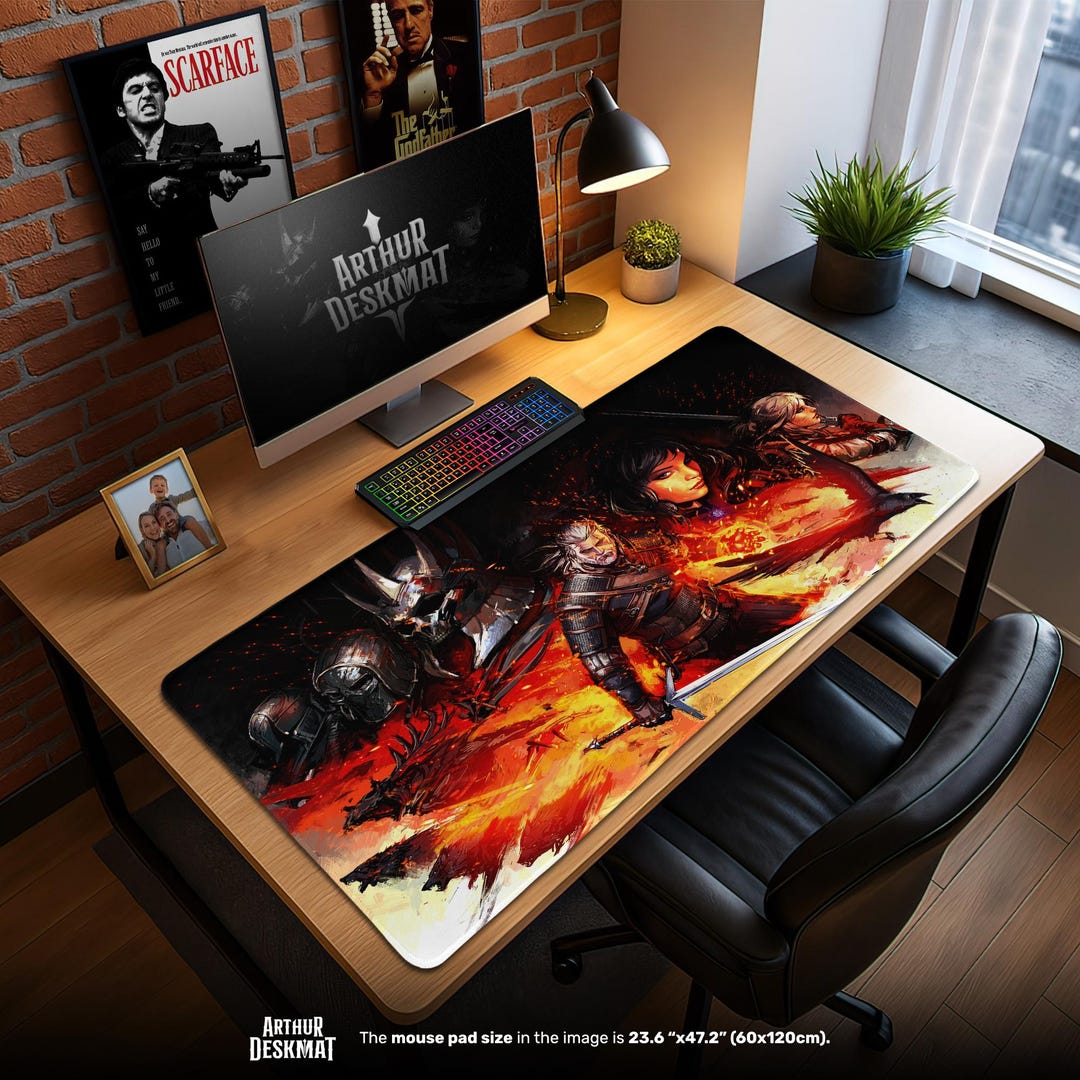 Witcher Battle Scene Desk Mat – Geralt, Ciri & Yennefer, Wild Hunt - Etsy