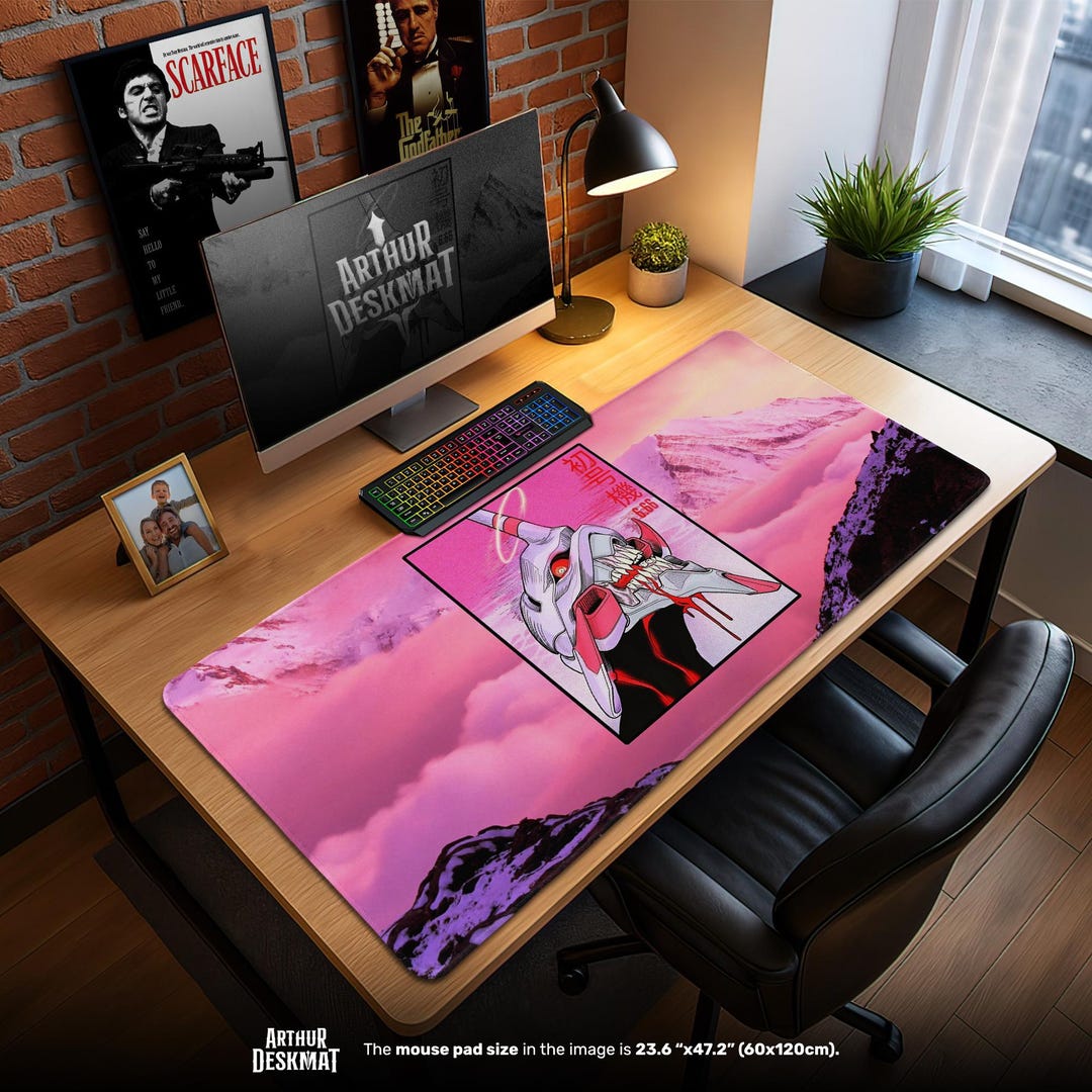 Mouse Pad Evangelion Unit-01 Vaporwave – Tapete de mesa Eva Mecha Anime ...