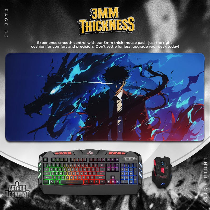 Solo Leveling Mouse Pad – Sung Jin-woo Shadow Monarch Anime Desk Mat - Etsy