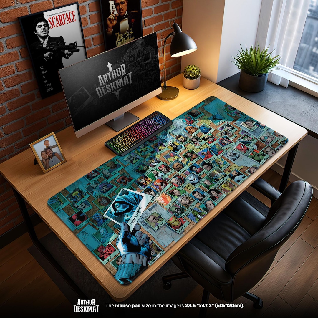 Marvel Character Collage Mouse Pad - Comic Hero & Villain Detective ...