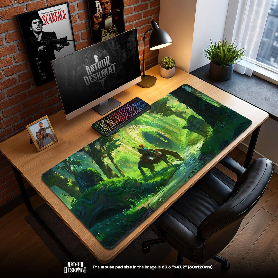 Zelda Mouse Pad, Hyrule Forest, Link & Epona Desk Mat - Etsy