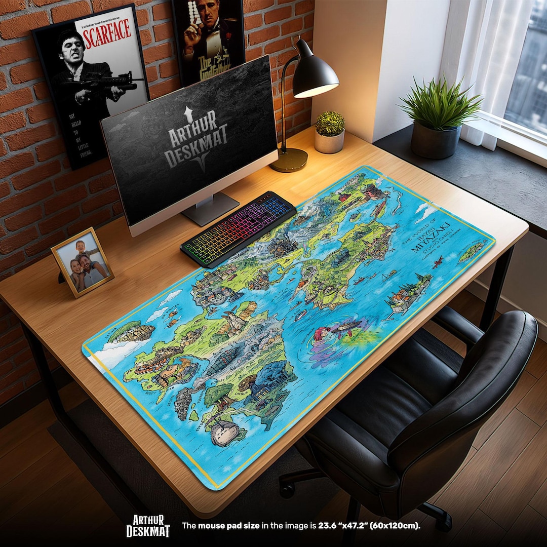 Hayao Miyazaki World Map Mouse Pad – Studio Ghibli Anime Desk Mat - Etsy