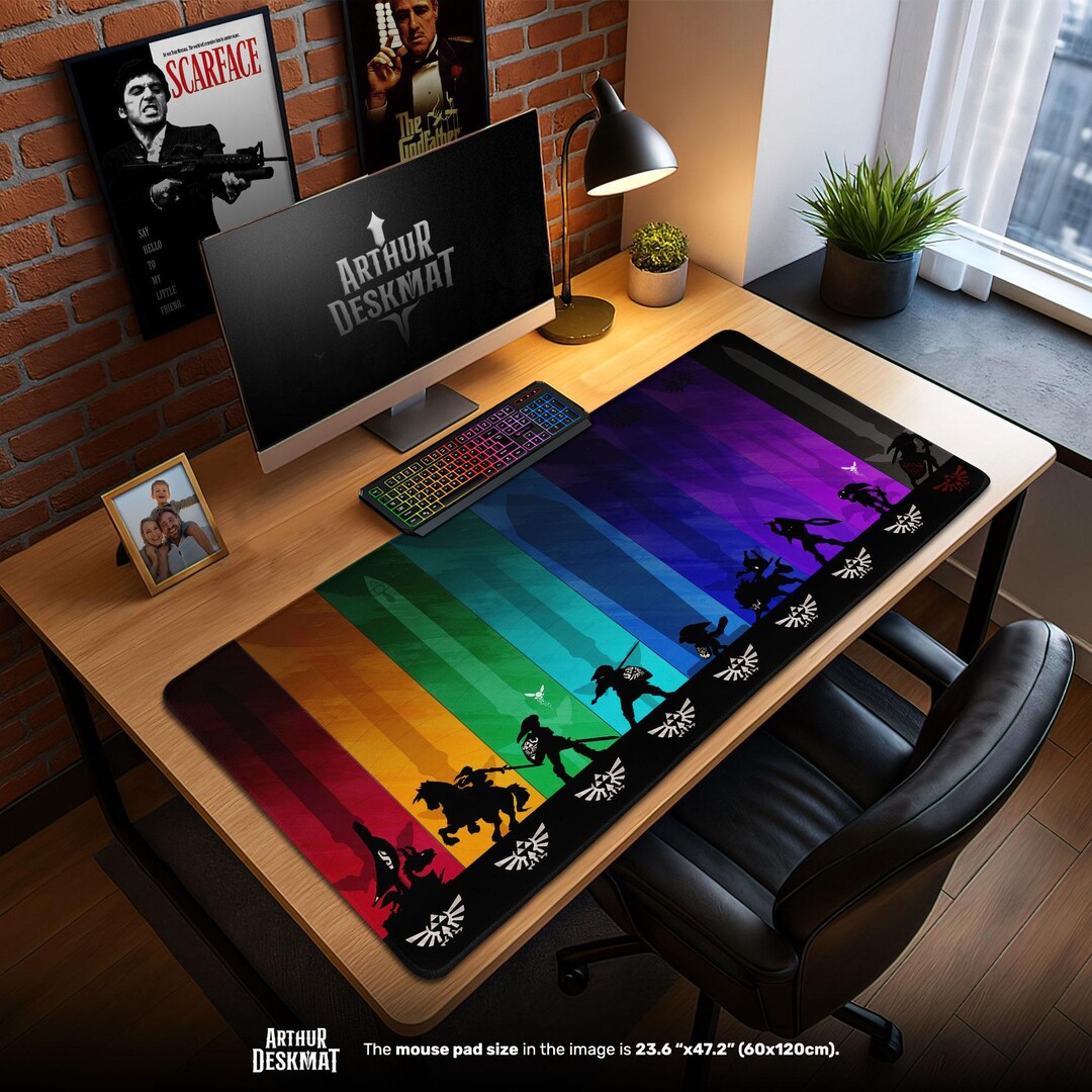 Zelda Link Evolution Mouse Pad – Rainbow Gaming Desk Mat - Etsy