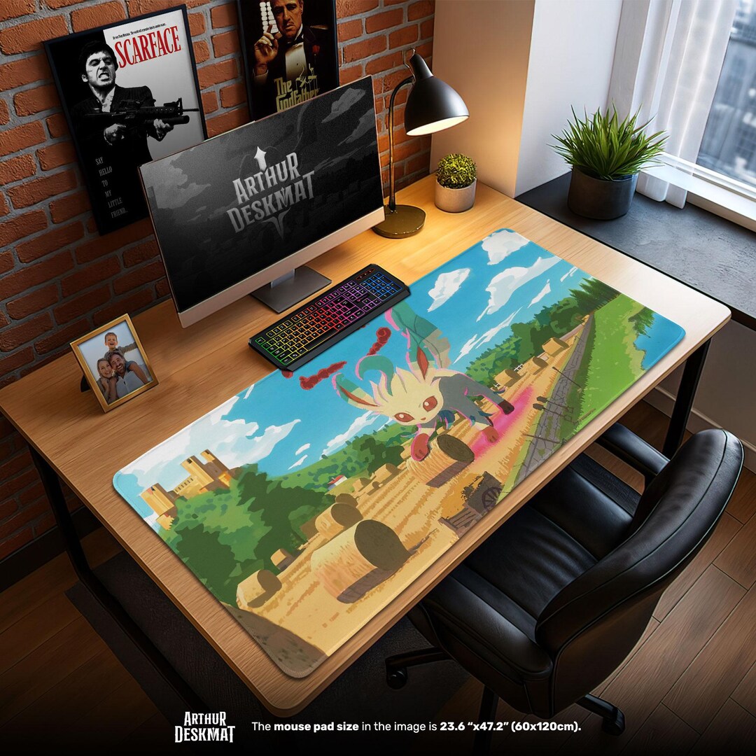 Leafeon Mouse Pad – Pokemon Desk Mat for Gamers, Kawaii Otaku Decor ...