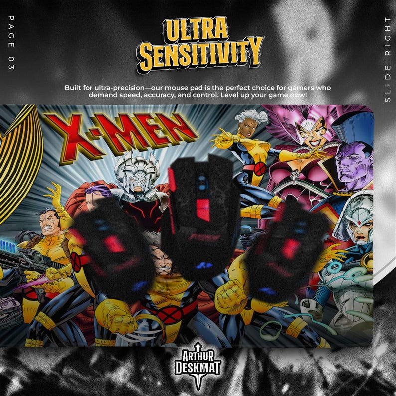 X-men Marvel Mouse Pad - Wolverine, Cyclops & Storm Comic Desk Mat ...