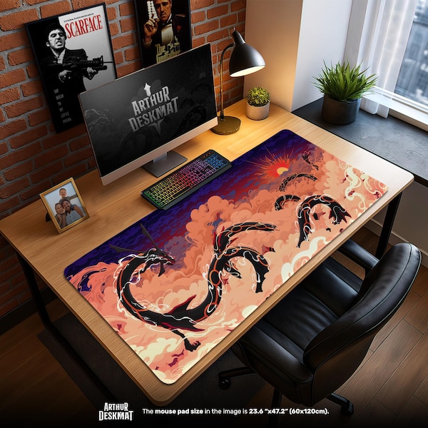 Red Dragon Mouse Pad - Etsy