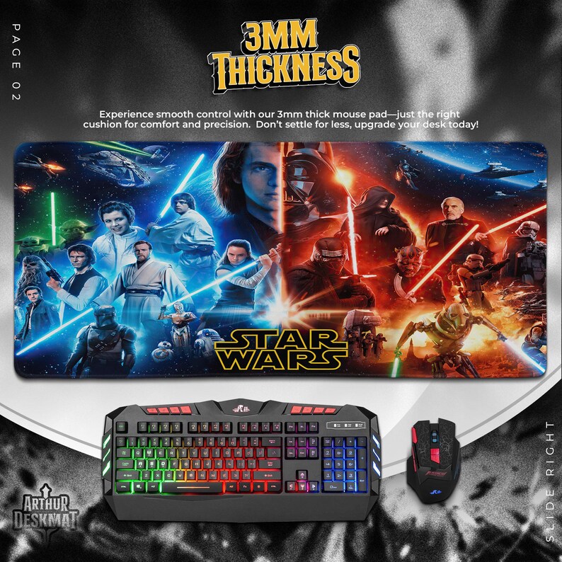 Tapete de mesa Star Wars – Jedi vs Sith, Mousepad Gamer Estendido ...