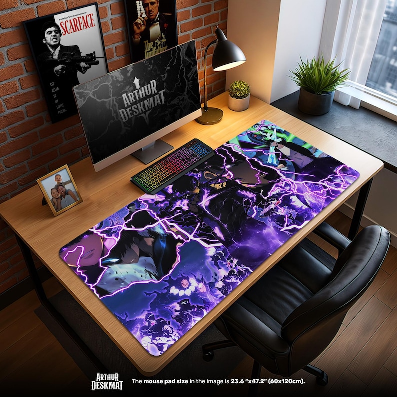 Solo Leveling Mouse Pad – Sung Jin-woo, Lightning Aura Anime Desk Mat ...