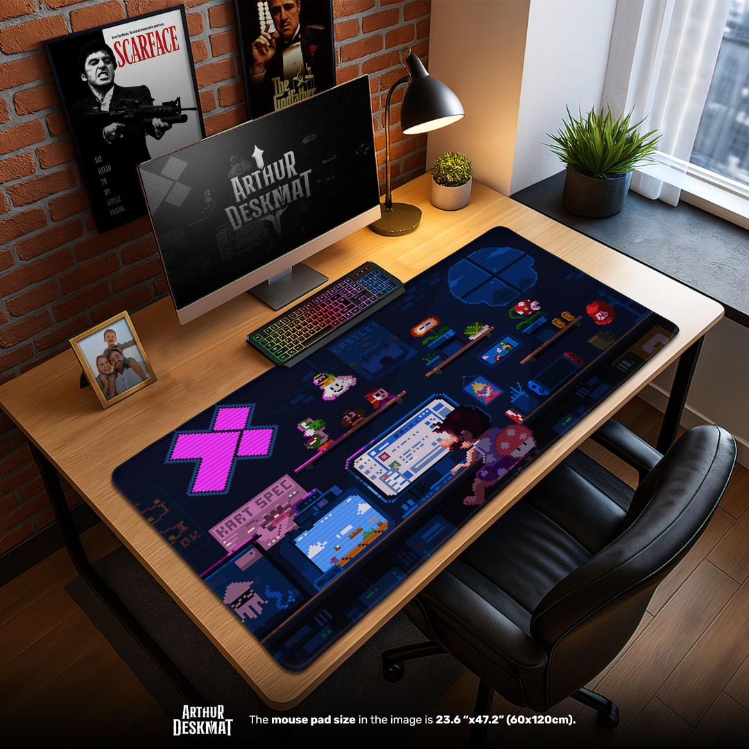Mario Pixel Art Mouse Pad – Retro Nintendo Gaming Desk Mat - Etsy