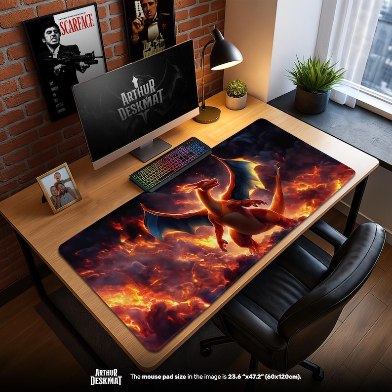 Charizard Mouse Pad – Fire Pokémon Desk Mat With Epic Flame Artwork ...