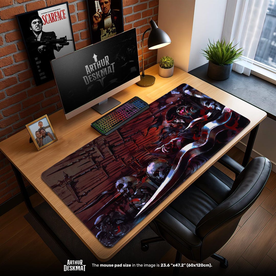 Overlord Mouse Pad - Ainz Ooal Gown Dark Fantasy Scene With Skulls ...