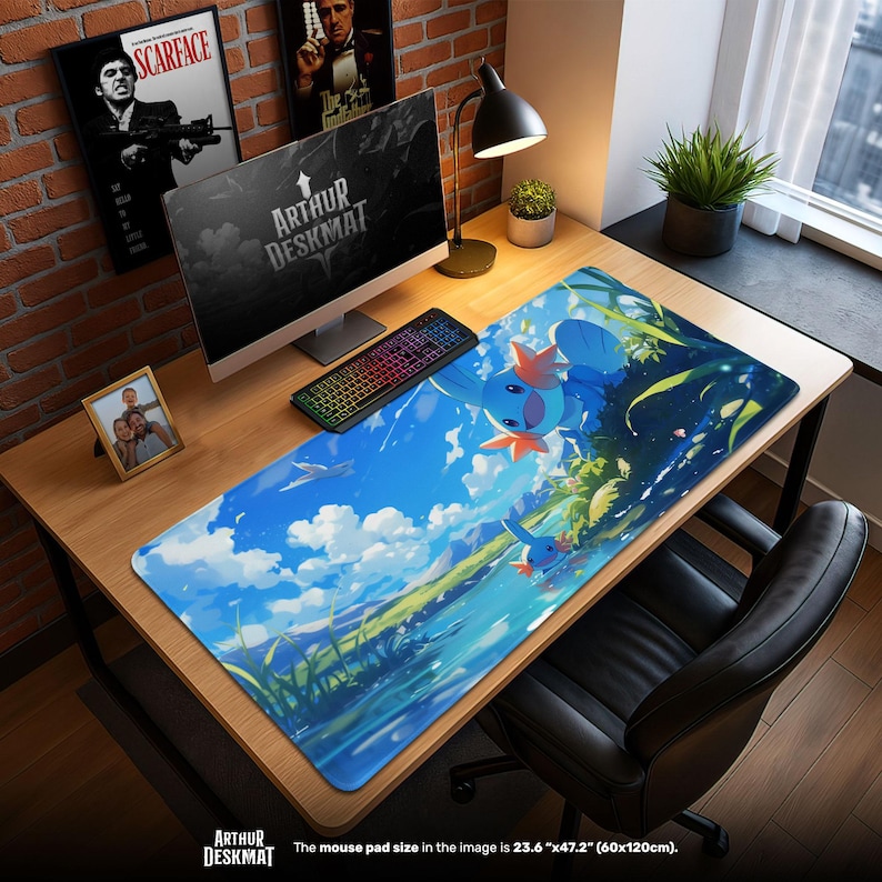 Mudkip Nature Mouse Pad - Pokemon Hoenn Starter Desk Mat, Cute Water ...