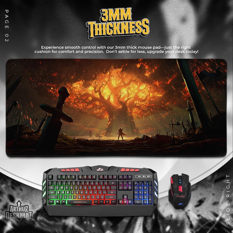 Burning World Tree Wow Desk Mat – Epic Fantasy Gamer Gift - Etsy UK