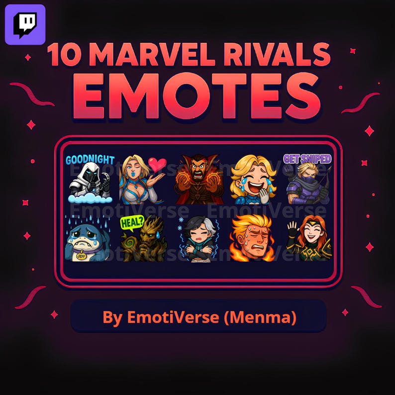 Marvel Rivals | Pack 10 Emotes | Twitch/discord - Gaming - Etsy