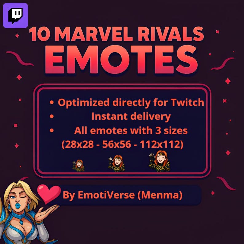 Marvel Rivals | Pack 10 Emotes | Twitch/discord - Gaming - Etsy