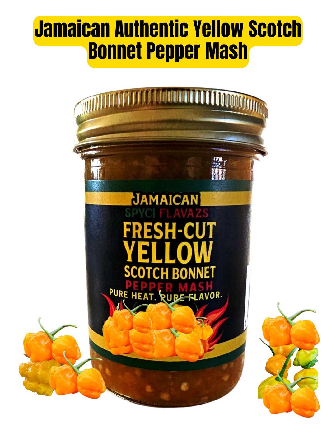 Fresh Yellow Scotch Bonnet Pepper Mash | Authentic Jamaican Flavor - Etsy