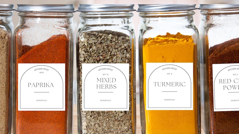 Printable Spice Jar Labels | Minimalist Kitchen Spice Labels | Editable ...