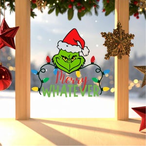 Grinch PNG Christmas SVG Merry Whatever - Etsy