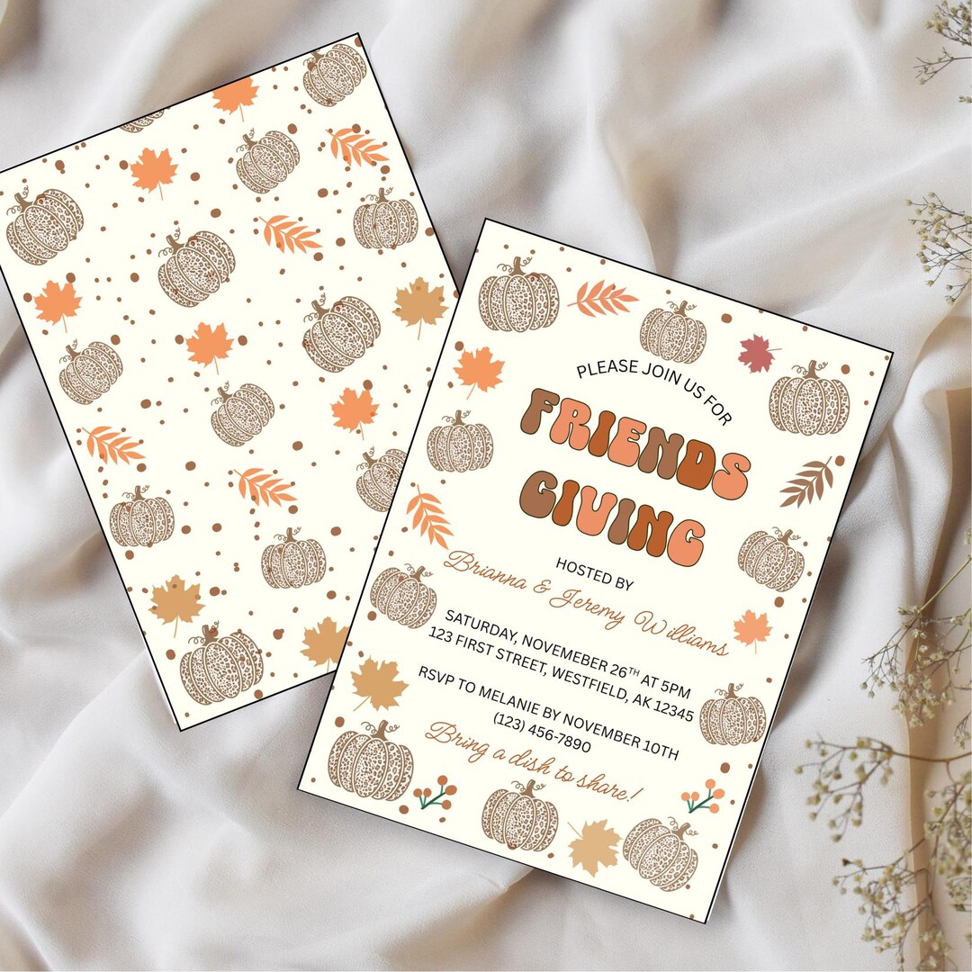 Friends Giving Invitation Template (digital File) - Etsy