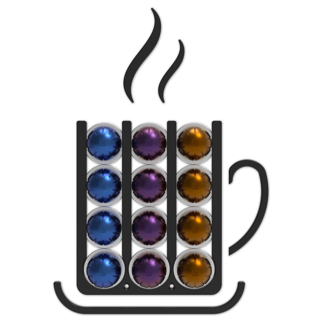 Decorative Latte Cup Wall Holder for Nespresso Vertuo Line Coffee Pods ...