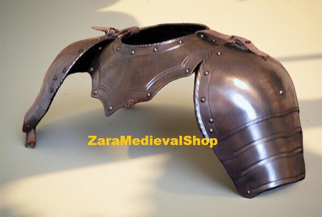 Medieval Knight Armor Pair of Pauldrons and Neck Gorget Steel Costume ...