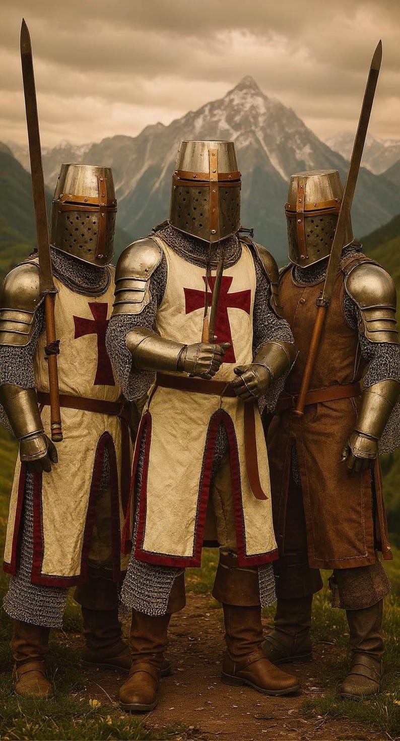 Medieval Templar Knight Chainmail Costume – Crusader Armor for Cosplay ...