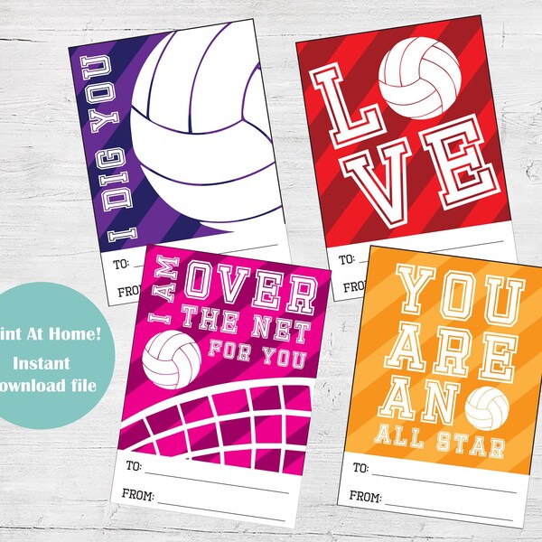 Volleyball Valentine - Etsy