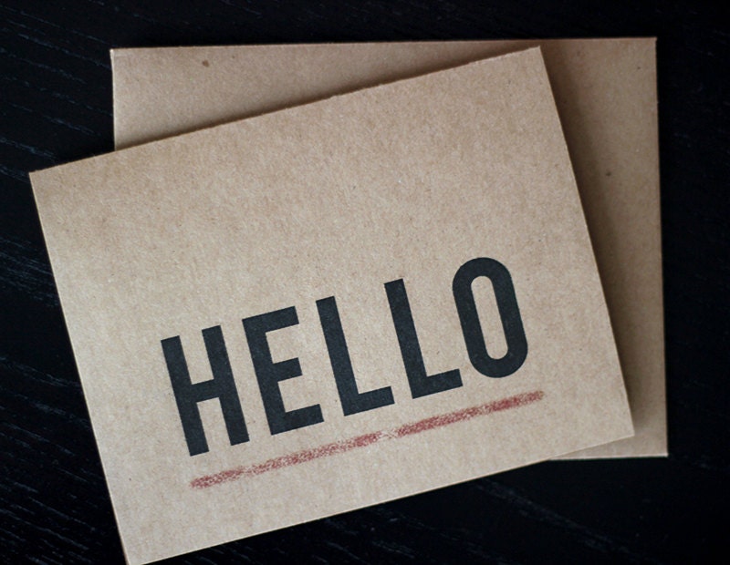 Hello Cards Set of 10 - Etsy