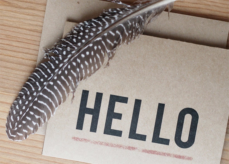 Hello Cards Set of 10 - Etsy