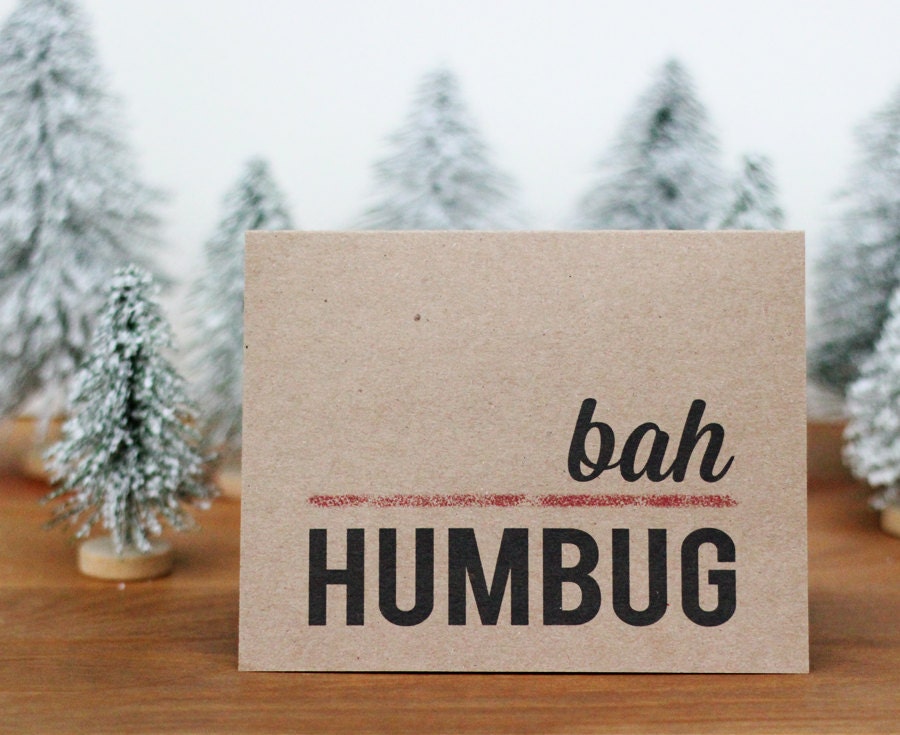 Funny Holiday Cards Set BAH HUMBUG Set of 10 - Etsy