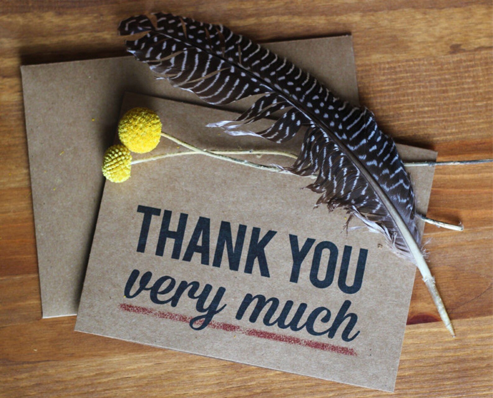 Thank You Card Set of 20 Thank You Very Much Kraft Thank You - Etsy