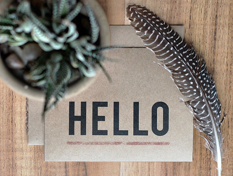 Hello Cards Set of 10 - Etsy