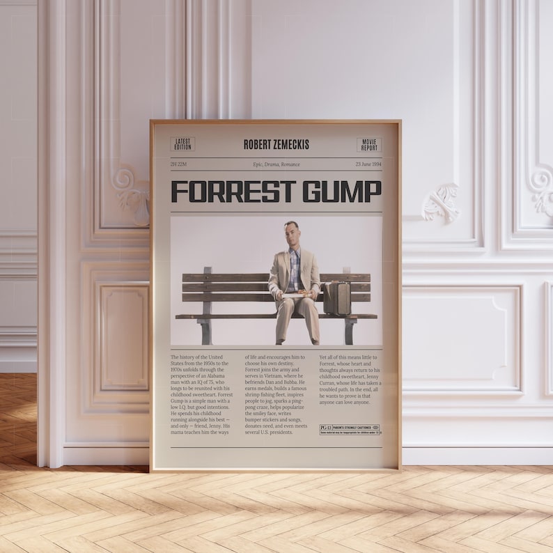 Forrest Gump Minimalist Movie Poster - Classic Drama Wall Art ...
